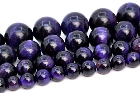 Purple Tiger Eye Loose Beads Grade Aa Round Shape 6mm 8mm 10mm Etsy
