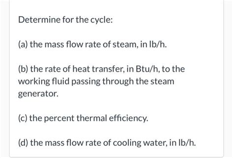 Solved Water Is The Working Fluid In A Rankine Cycle Steam