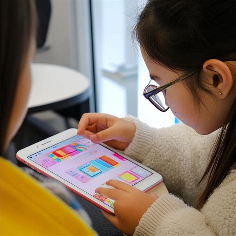 A Student Using An Adaptive Language Learning App With Vocabulary And