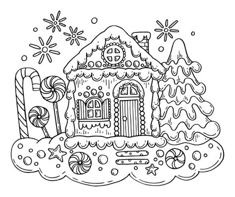 Christmas House Coloring Pages