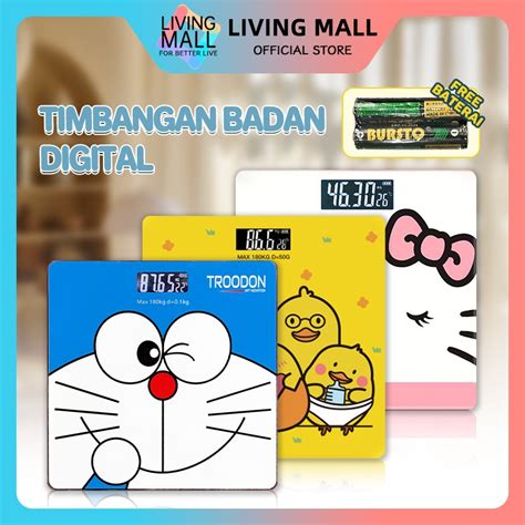 Jual Timbangan Badan Digital Fashion 180kg Free 2 Baterai Aaa