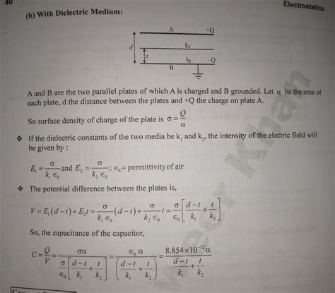 Derive The Expression For The Capacitance Of A Parall