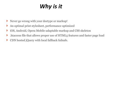 Html5 ★ Boilerplate Ppt