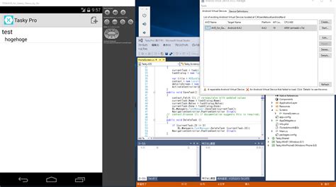 Xamarinで実装中のアプリがエミュレータ上で表示されない