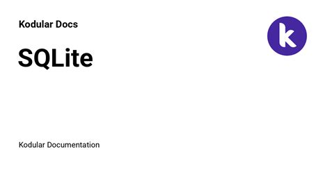 Sqlite Kodular Docs