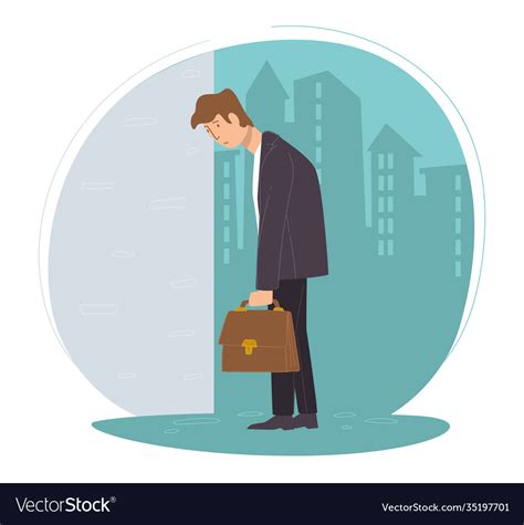Sad Businessman Or Employee Got Fired Unemployed Vector Image