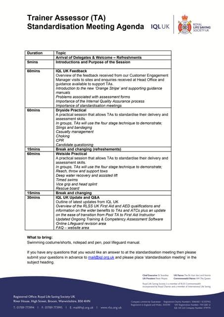 Ta Standardisation Meeting Schedule Pdf