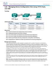 Managing Device Configuration Files Using TFTP Flash And USB Turner Docx Lab