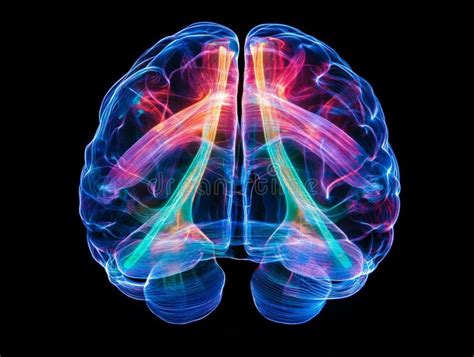 Abstract Rainbow Colored Neural Brain Visualization Symbolizing