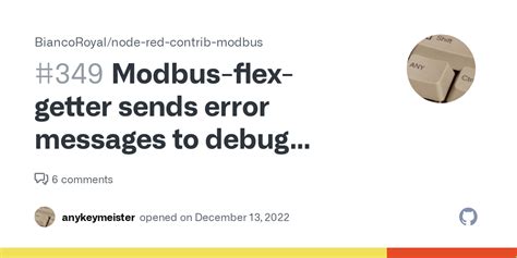 Modbus Flex Getter Sends Error Messages To Debug Whatever Setted Up In