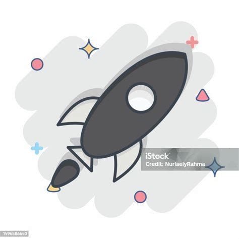 아이콘 로켓 공간 기호와 관련이 있습니다 만화 스타일 심플한 디자인 편집 가능 간단한 그림 개발에 대한 스톡 벡터 아트 및 기타