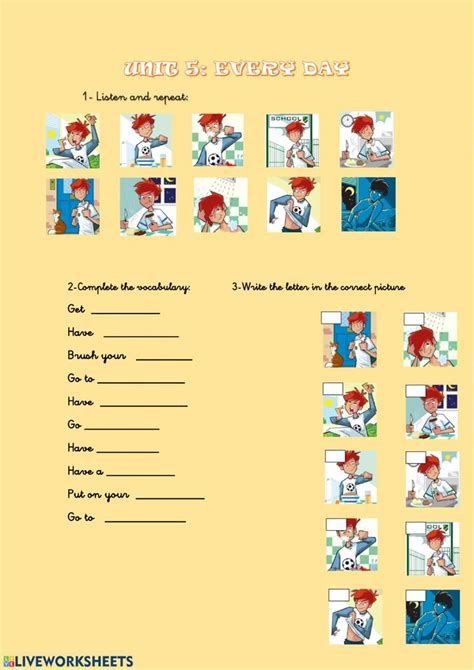 Daily Routines Interactive And Downloadable Worksheet You Can Do The Exercises Onli