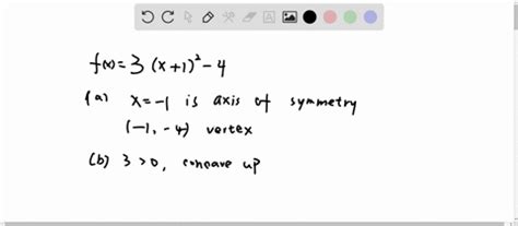 SOLVED A Find The Vertex And Axis Of Symmetry Of Each Quadratic