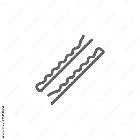 Bobby Pins Outline Icon Elements Of Beauty And Cosmetics Illustration Icon Signs And Symbols
