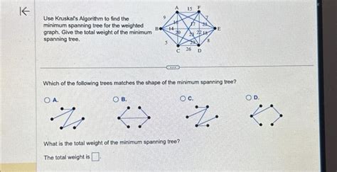 solved use kruskal s algorithm to find the minimum spanning