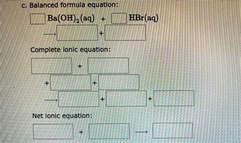 solved write the balanced formula complete lonic and net