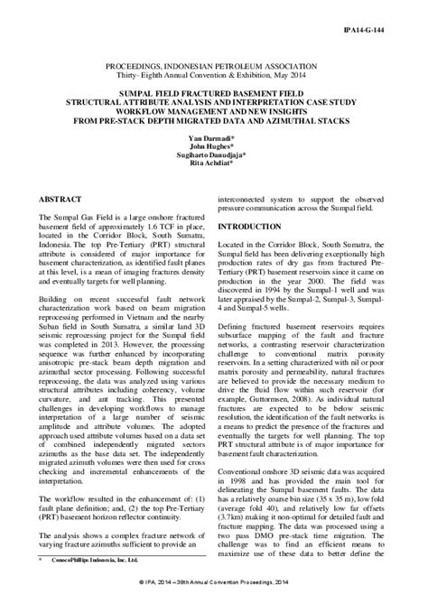 Pdf Sumpal Field Fractured Basement Field Structural Attribute