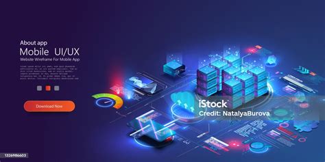 Concept Of Big Data Processing Center Future Cloud Database Digital