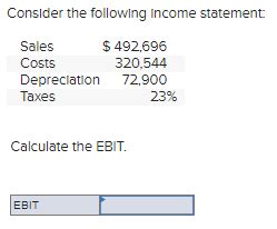 Solved Consider The Following Income Statement Calculate Chegg Com