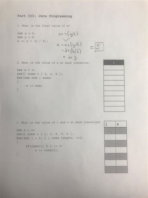 Solved Part Iii Java Programming 1 What Is The Final Value