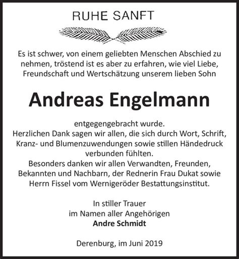 Traueranzeigen Von Andreas Engelmann Abschied Nehmen De
