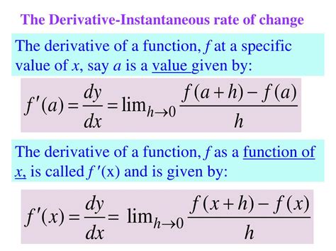 PPT The Derivative Instantaneous Rate Of Change PowerPoint