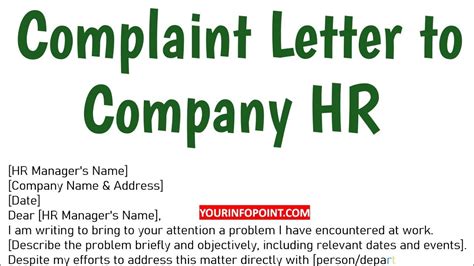 Workplace Harassment Complaint Letter Example Free Effective Artofit
