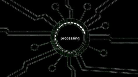 premium photo digital processing concept with glowing circuit lines