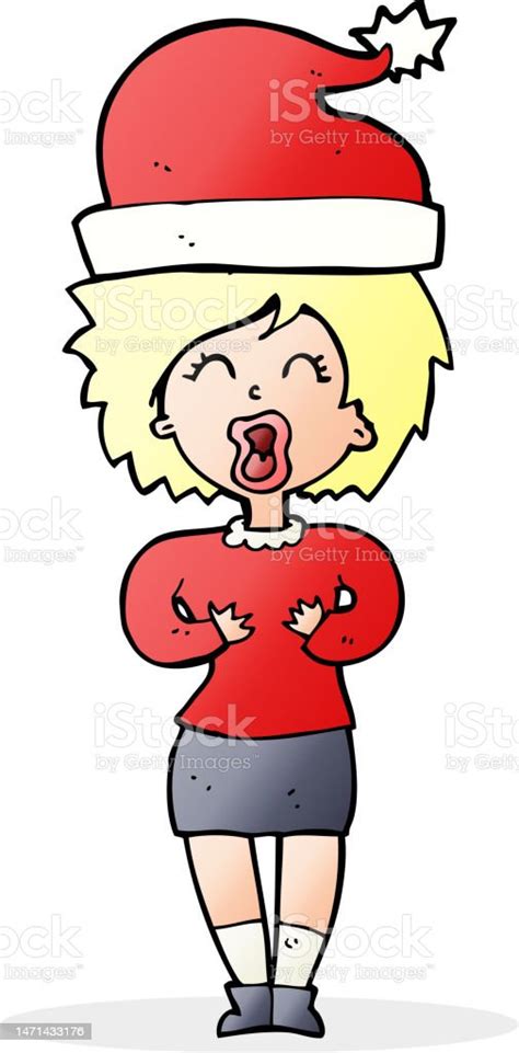 Cartoon Woman Getting Ready For Christmas Stock Illustration Download