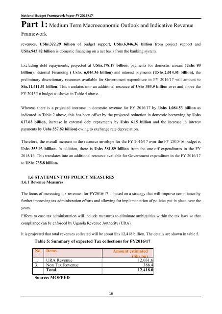 National Budget Framework