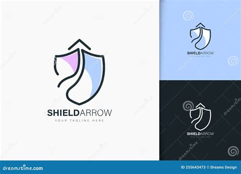 Estilo Linear Do Design Do Logotipo Da Seta De Blindagem Ilustração Do