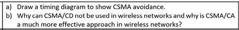 Solved A ﻿draw A Timing Diagram To Show Csma Avoidance B