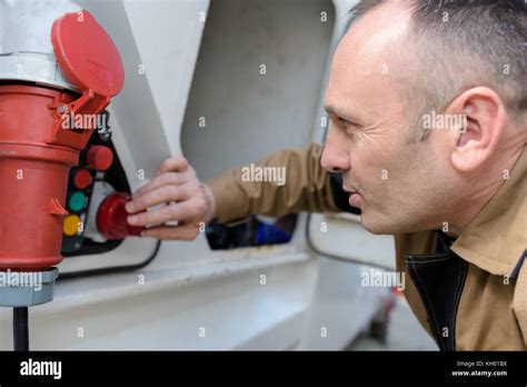 Pushing The Stop Button Stock Photo Alamy