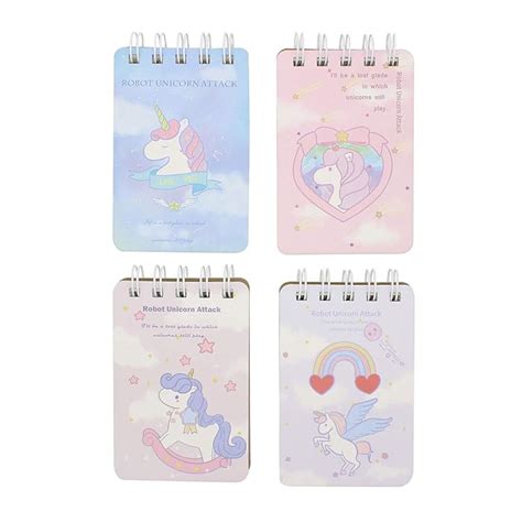 Buy Pocket Size Spiral Notebook Cute Unicorn Notepad 3x5 Inch Memo Book