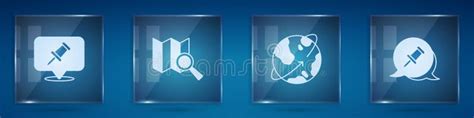Set Push Pin Search Location Satellites Orbiting The Earth And