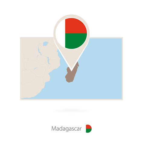 Rectangular Mapa De Madagascar Con Alfiler Icono De Madagascar 46573439