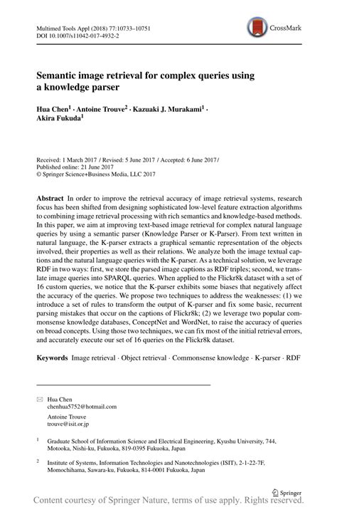 Semantic Image Retrieval For Complex Queries Using A Knowledge Parser Request Pdf