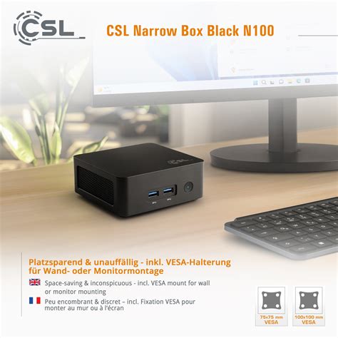 Mini Pc Csl Narrow Box Black Windows Home Gb Gb Csl Computer