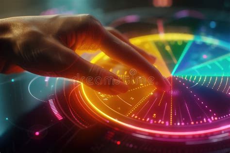 Interactive Futuristic Touch Interface Technology On Pie Chart