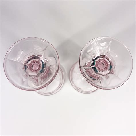 Noritake Sweet Swirl Pink Water Goblets Set Of 2 Etsy