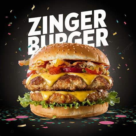 Zinger Burger Advertisement Poster Design Background Zinger Burger
