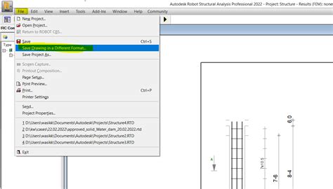 Cómo exportar un archivo DWG desde Robot Structural Analysis