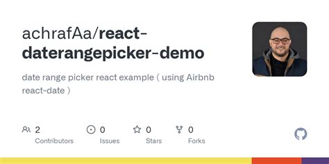 github achrafaa react daterangepicker demo date range picker react
