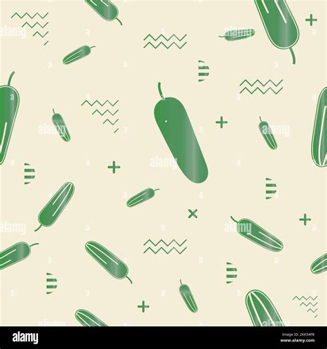 Flat Vector Cucumber Seamless Pattern Stock Vector Image And Art Alamy
