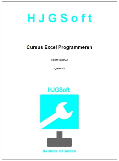 Preview Cursus Excel Programmeren Hjgsoft