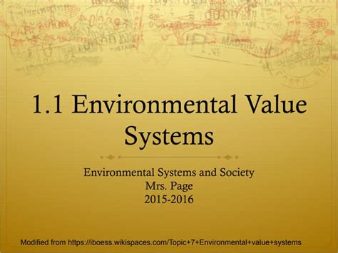 Topic 11 Environmental Value Systemspptx