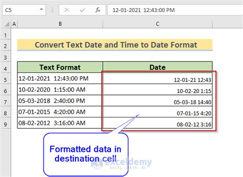 how to convert text date and time to date format in excel 7 methods