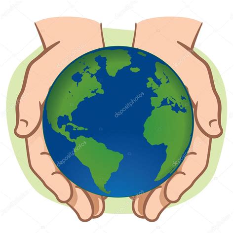 Par De Caracteres De Manos Sosteniendo El Planeta Tierra Ideal Para