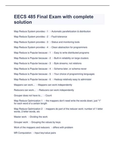 Eecs 485 Final Exam With Complete Solution Eecs 485 Stuvia Us