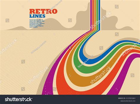 Retro Lines Vector Abstract Background 3D Royalty Free Stock Vector